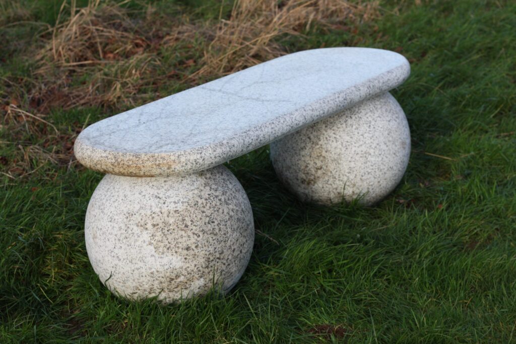 Grey Granite Sphere Bench - Ornamental Classics