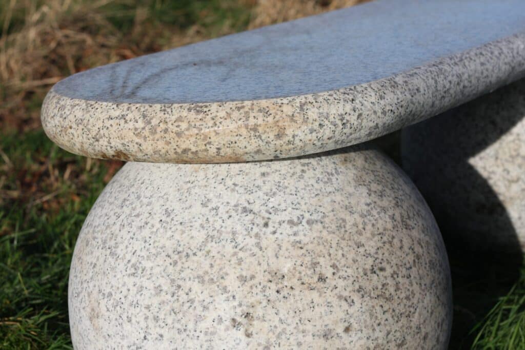 Grey Granite Sphere Bench - Ornamental Classics