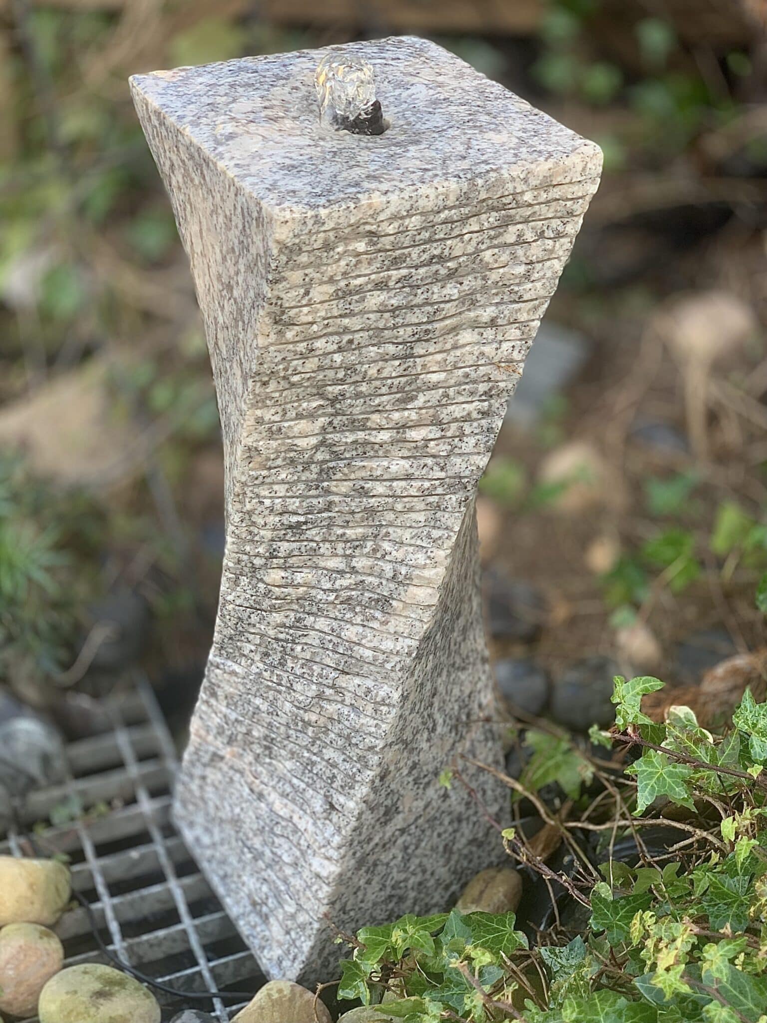 Twisted Fountain Grey granite 60cm - Ornamental Classics