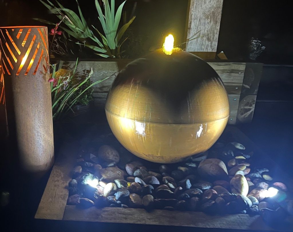 Corten Steel Sphere 80CM Garden Water Feature - Ornamental Classics