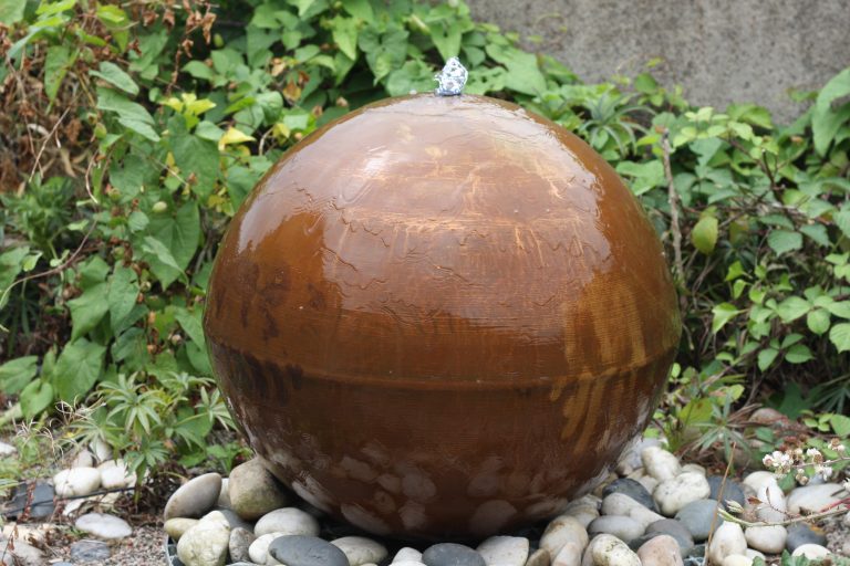 Corten Steel Sphere 40CM Garden Water Feature - Ornamental Classics